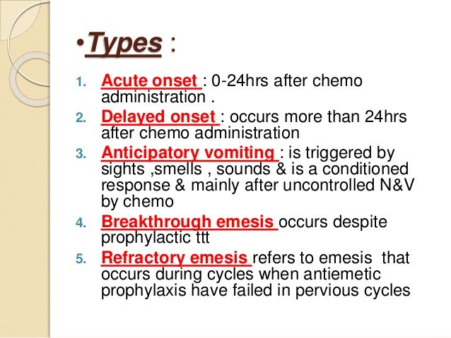 chemotherapy induced Nausea &vomiting