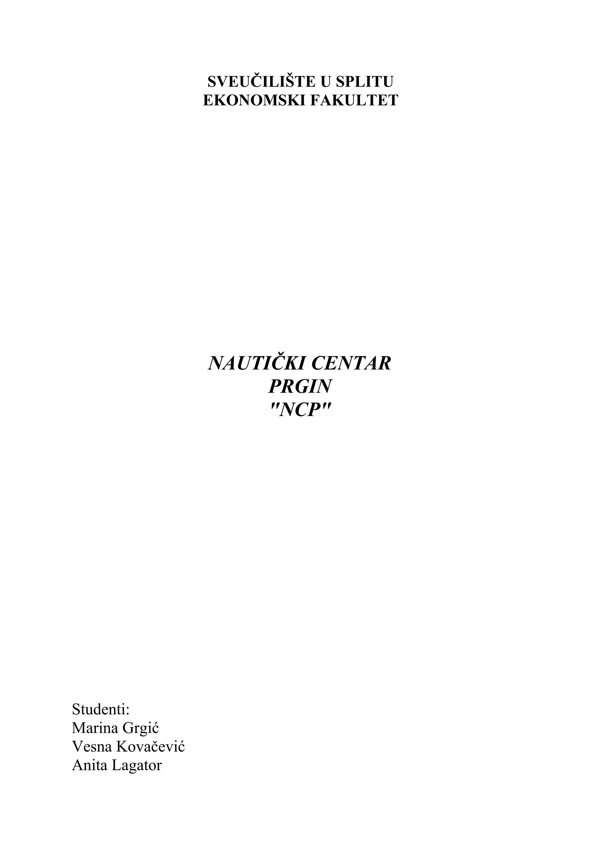 Nauticki centar prgin ncp | DOC