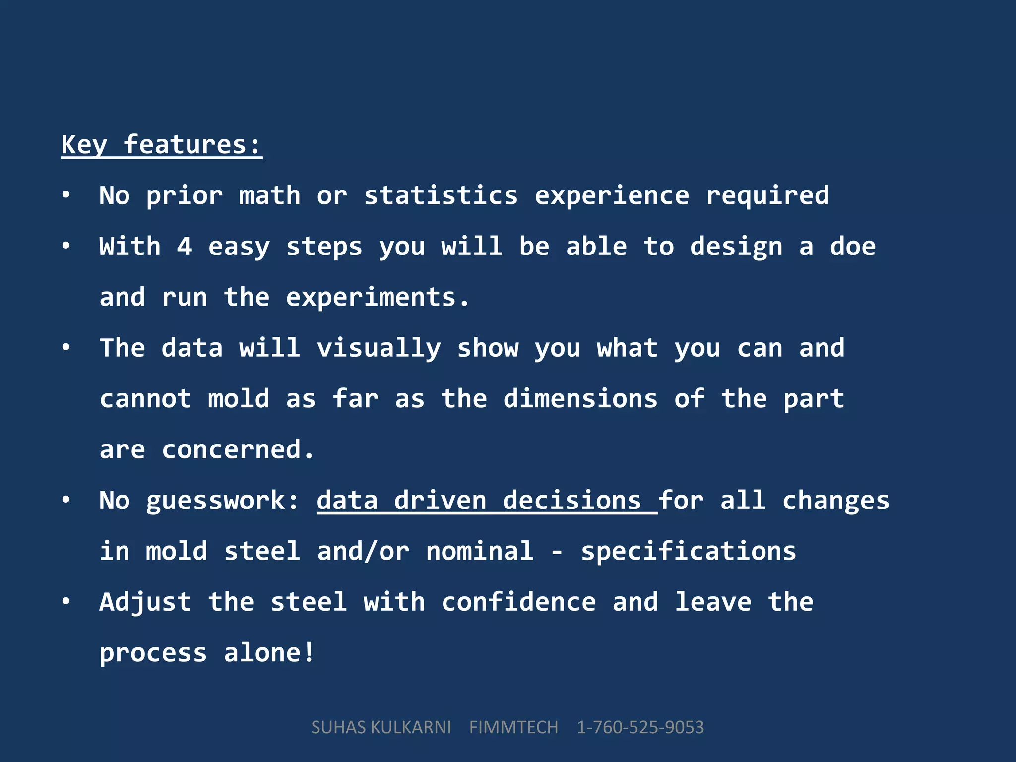 Nautilus 8 mold validation and doe software | PPTX