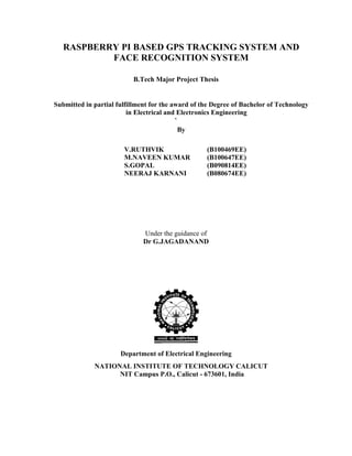 Raspberry Pi Based GPS Tracking System and Face Recognition System. | PDF