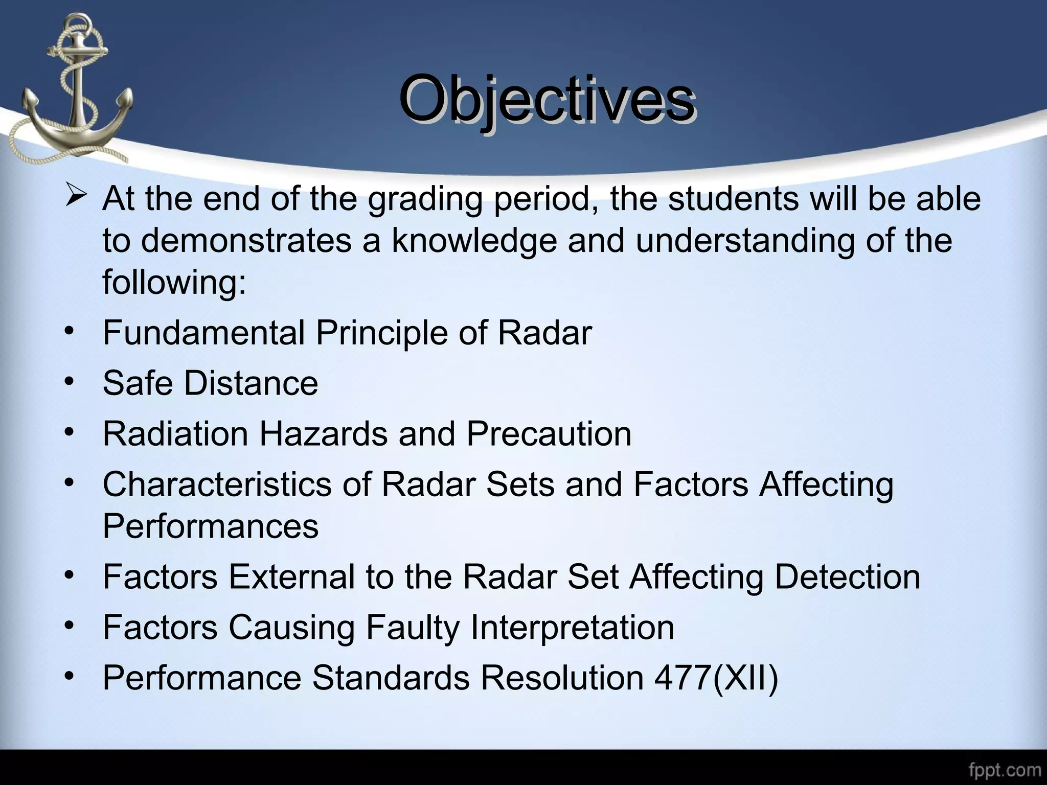 Nav 6 RADAR ARPA | PPT