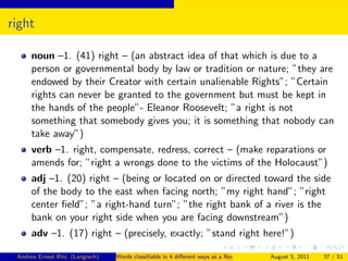 Words classifiable in four different ways as a noun, verb, adjective ...