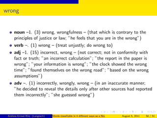 Words classifiable in four different ways as a noun, verb, adjective ...