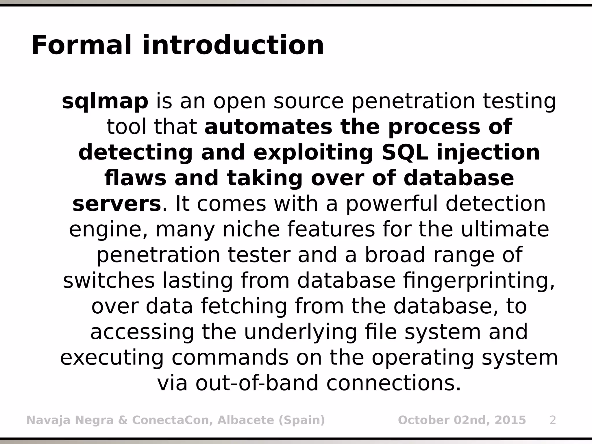sqlmap - why (not how) it works? | PDF