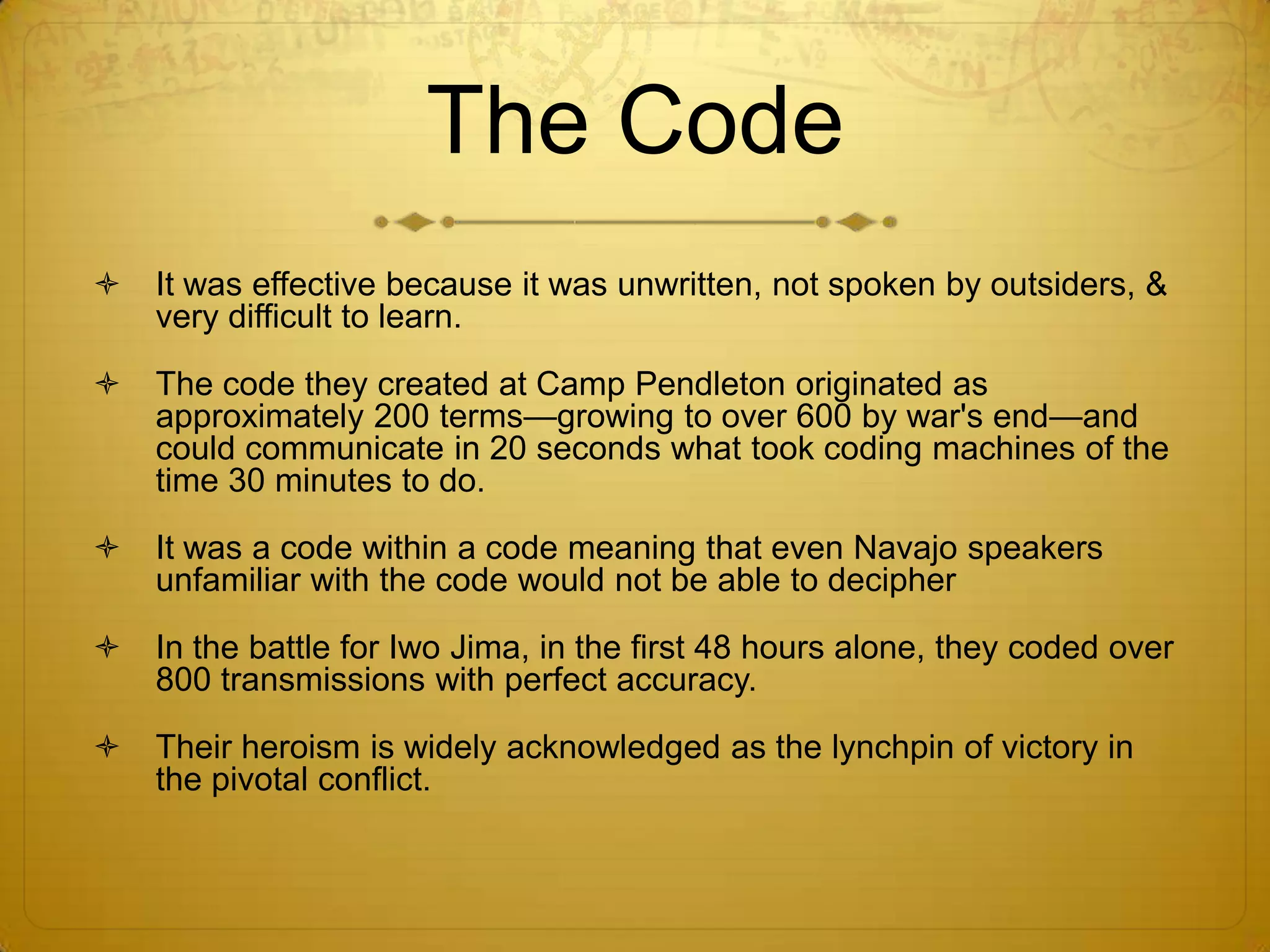 Navajo Code Talker powerpoint presentation by NNWO Executive Director ...