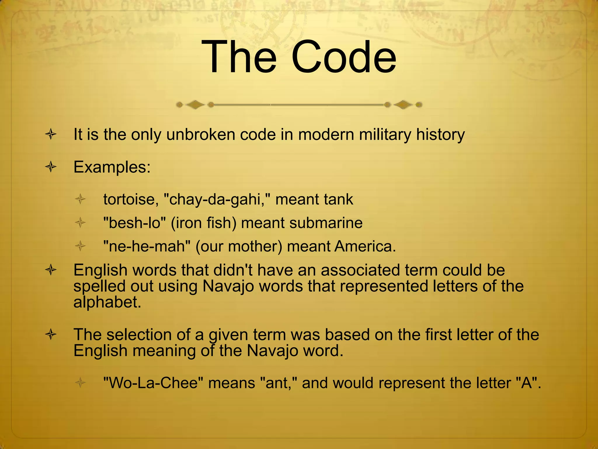 Navajo Code Talker powerpoint presentation by NNWO Executive Director ...