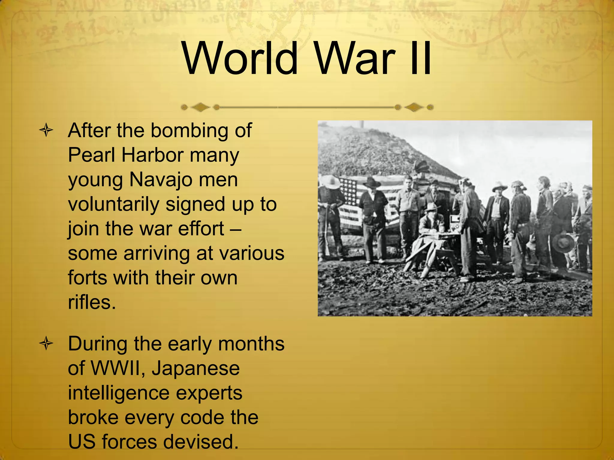 Navajo Code Talker powerpoint presentation by NNWO Executive Director ...