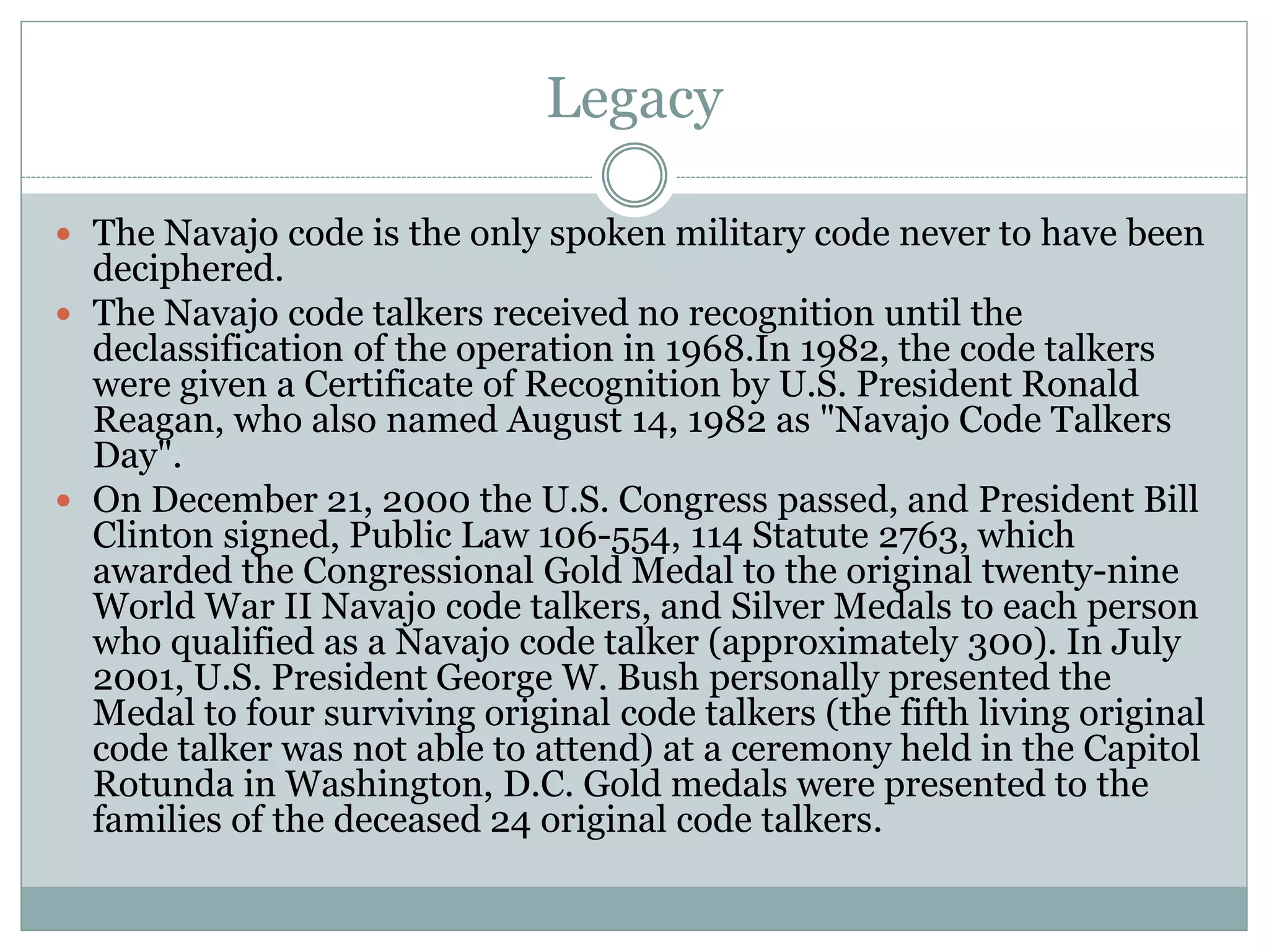 Navajo Code Talkers | PPTX | Death, Injury, or Military Conflict ...