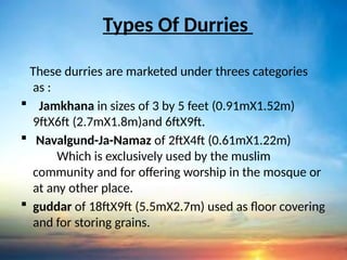 Navalgund Durries. introduction history GI tag | PPT