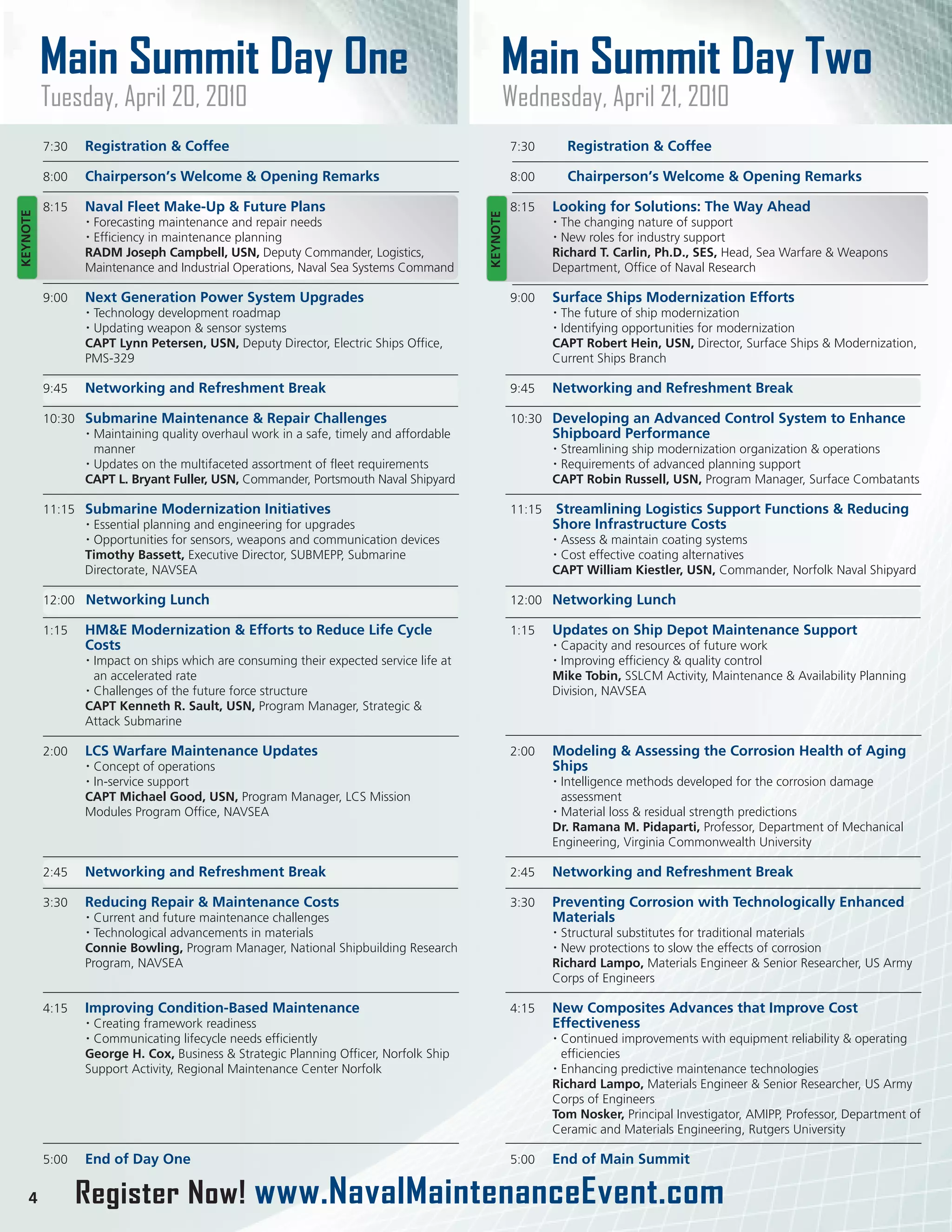 Naval Maintenance & Modernization Summit | PDF