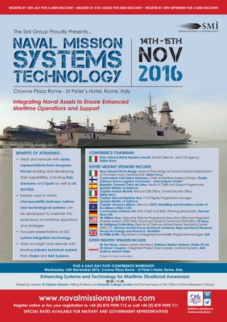 SMi Group's Naval Mission Systems Technology 2016 | PDF