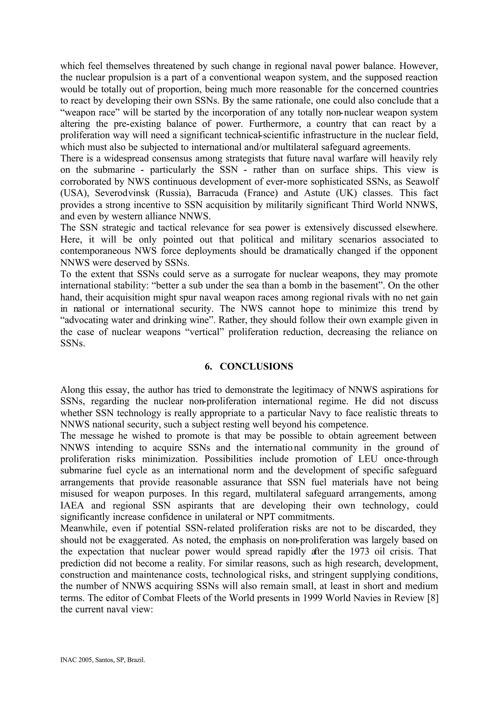 NAVAL NUCLEAR PROPULSION AND THE INTERNATIONAL NONPROLIFERATION REGIME | PDF | Arms & Ammunition ...