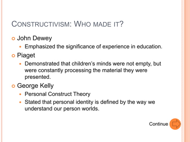 Constructivist Learning theory | PPTX | Homework and Study | Education