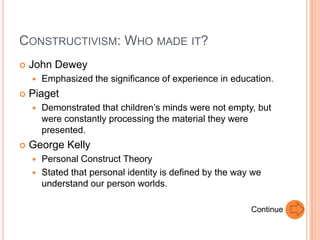 John Dewey Constructivist Theory