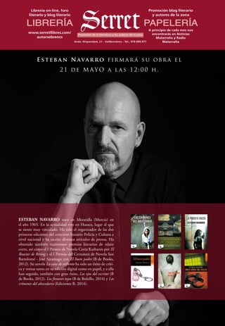 Esteban Navarro vuelve a Librería Serret con 'El buen padre' (Ediciones ...