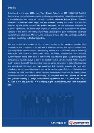 UNIT 1 NAV BHARAT PAINTS UNIT 2 NAVBHARAT ORGANICS, Faridabad ...