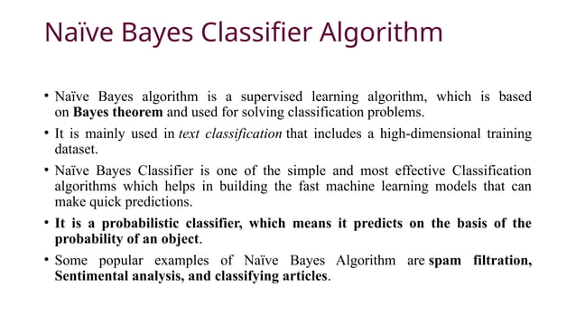 Naïve Bayes Classification (Data Mining) | PPTX