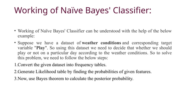 Naïve Bayes Classification (Data Mining) | PPTX
