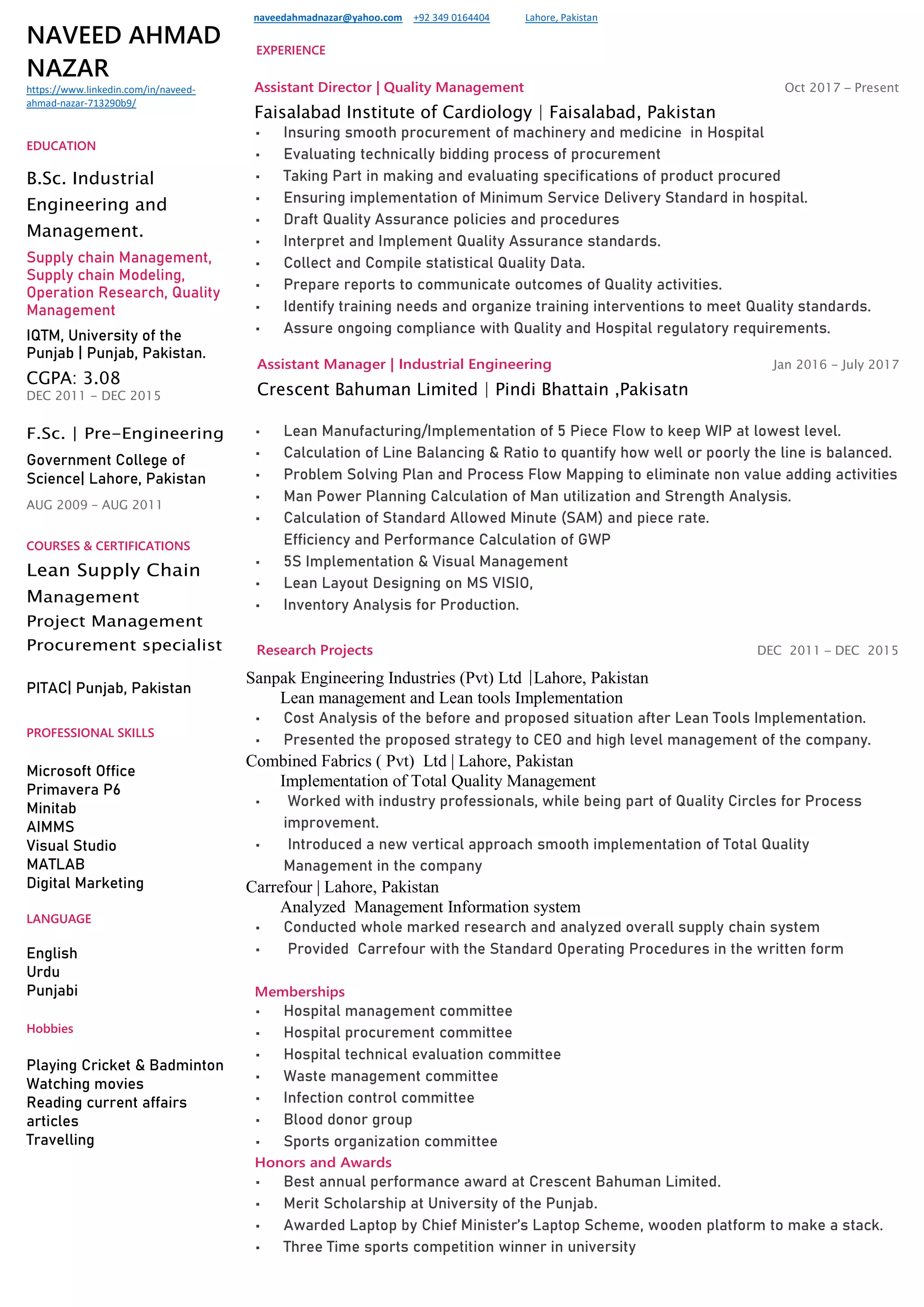 Naveed ahmad nazar cv | PDF Naveed ahmad nazar cv | PDF