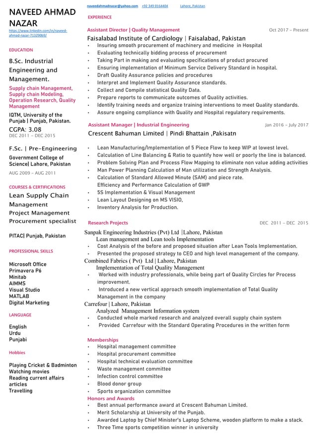 Naveed ahmad nazar cv | PDF