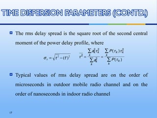 Parameters of multipath channel | PPT