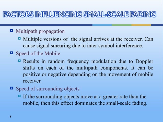 Parameters of multipath channel | PPT | Computer Networking | Computing