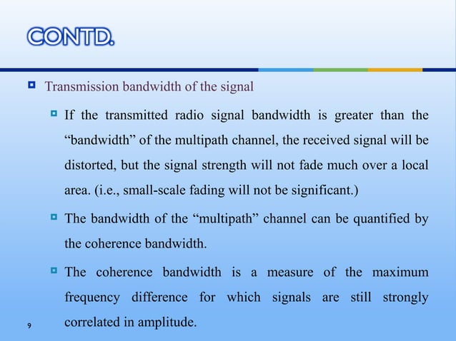 Parameters of multipath channel | PPT | Computer Networking | Computing