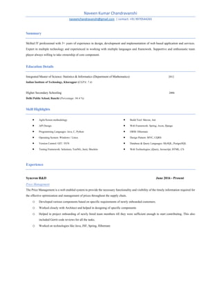 Naveen resume | PDF