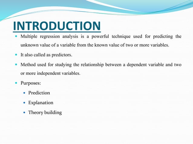 Multiple Regression Analysis (MRA) | PPTX