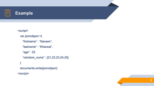 An introduction to json | PPTX
