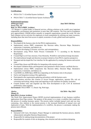 pega Resumes ' pega 7 training classes in USA | DOC | Computer Software and Applications | Computing