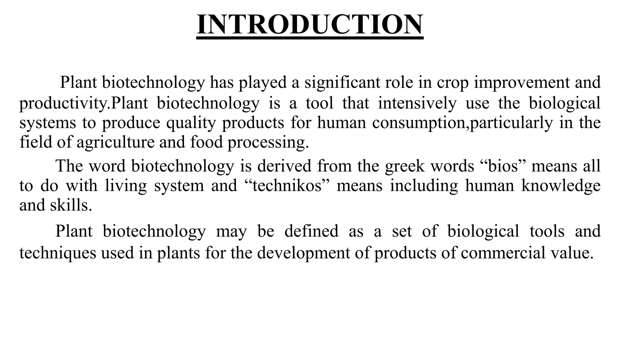 PLANT BIOTECHNOLOGY | PPTX