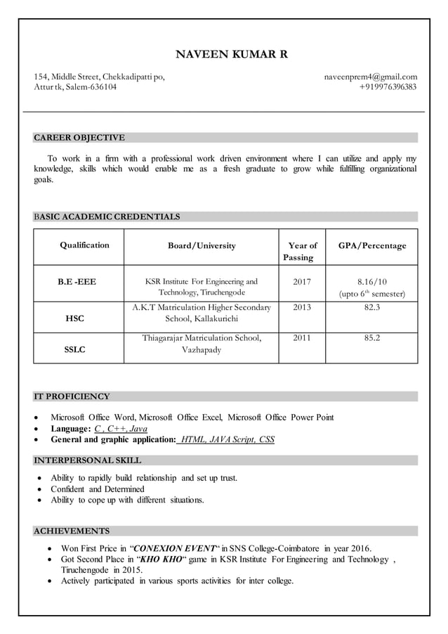 Naveen resume | DOCX