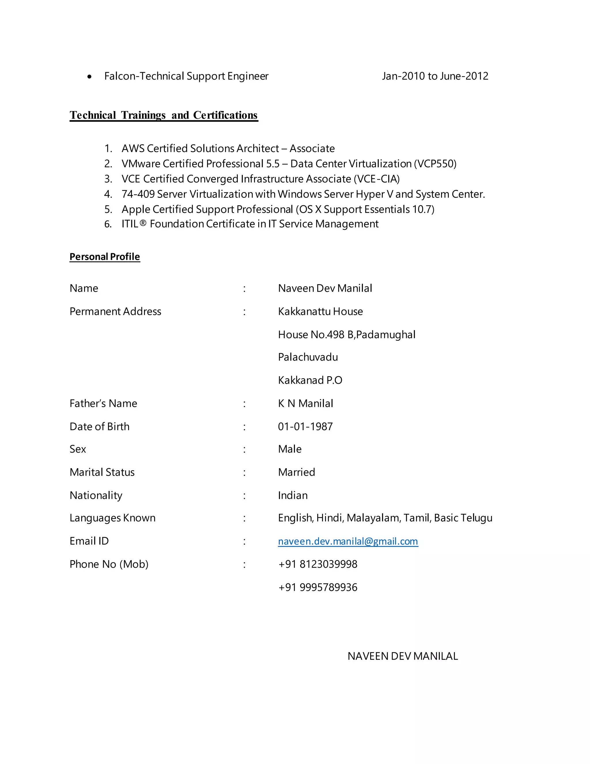 Naveen resume | DOCX