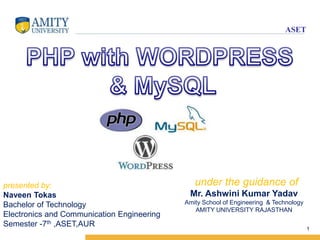 php with wordpress and mysql ppt by Naveen Tokas | PPT
