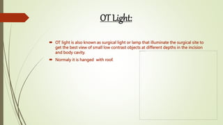 Electro medical equipment used in operation theator | PPTX