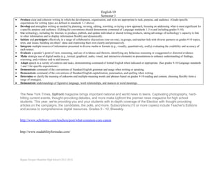 Navejar english 09_curriculum_map_semester_1 | PDF | Educational ...