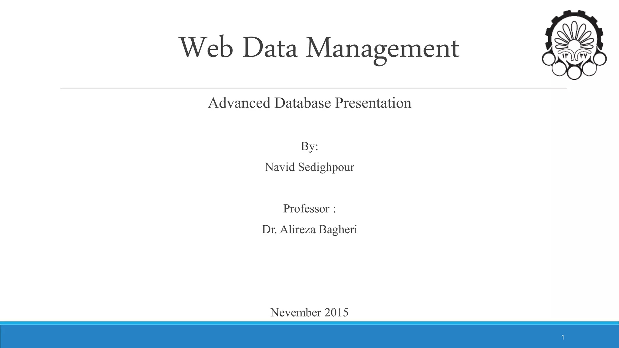 Scalable Web Data Management using RDF | PPT