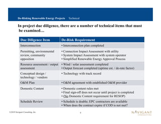 Navigant - Kinross - De-Risking Renewable Energy Projects | PDF