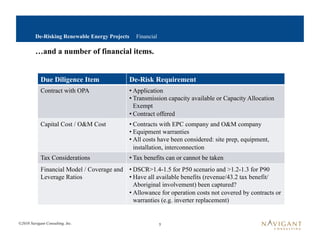 Navigant - Kinross - De-Risking Renewable Energy Projects | PDF