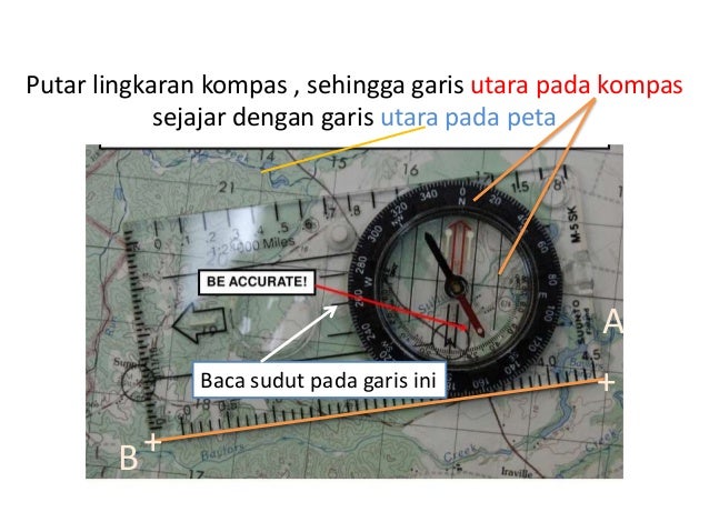 Navigasi darat, dilengkapi animasi kompas orienteering