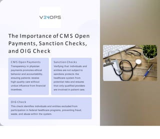 Venops for Compliance with CMS Open Payments and Sanction Checks | PDF ...