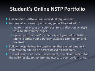 How to Use the NSTP site | PPT
