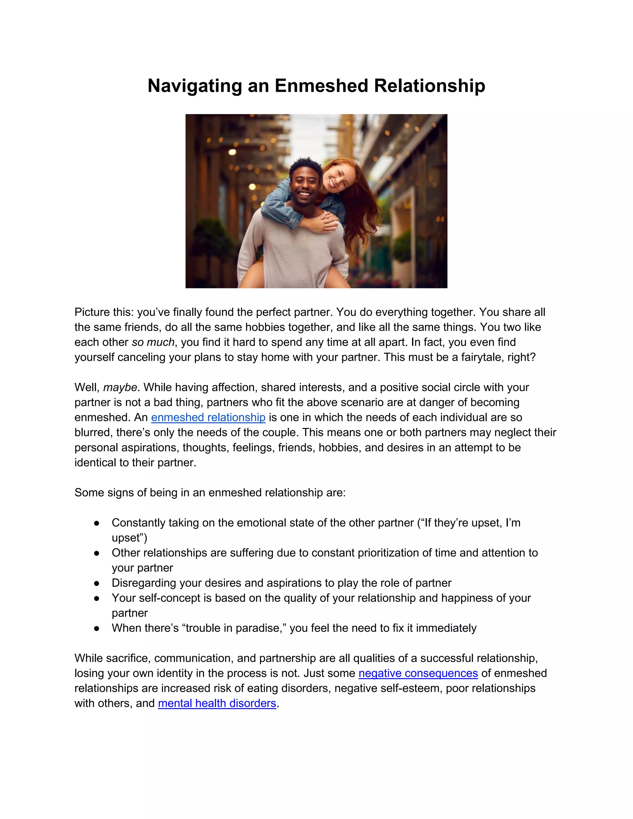 Navigating an Enmeshed Relationship. | PDF