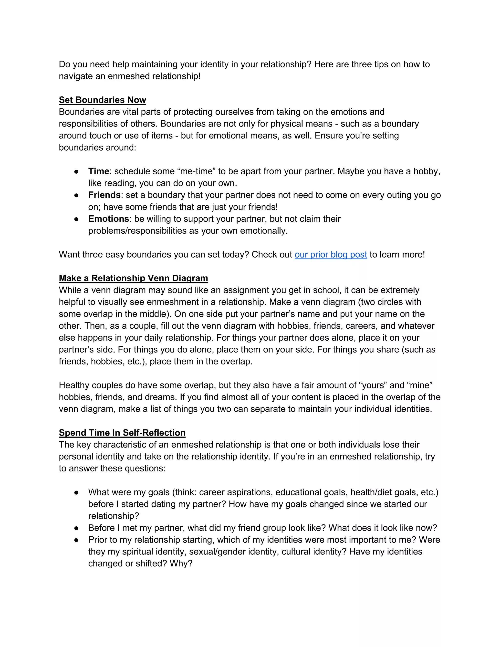 Navigating an Enmeshed Relationship. | PDF