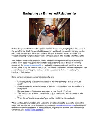 Navigating an Enmeshed Relationship. | PDF | Sexual Health | Diseases ...