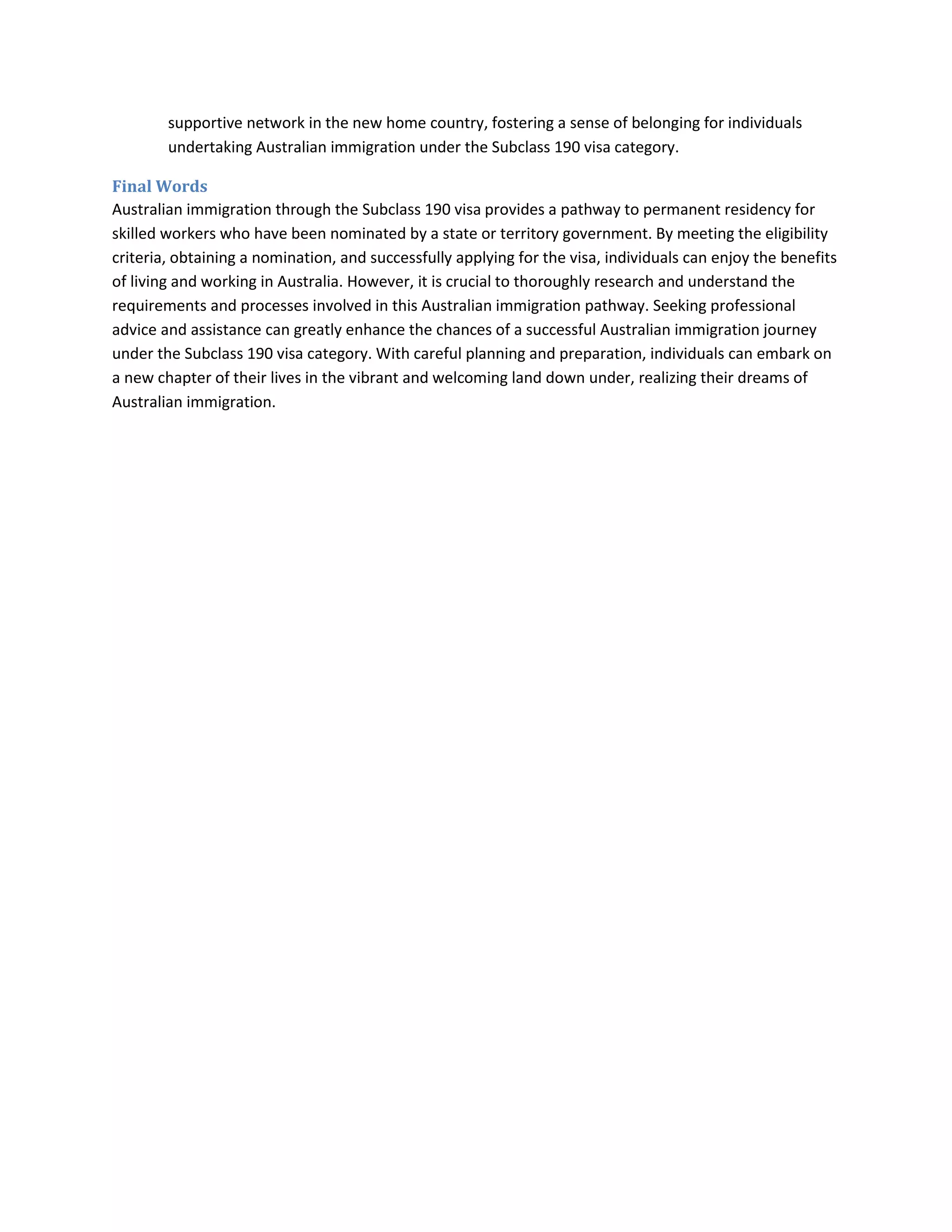 Navigating Australian Immigration A Comprehensive Guide to Subclass 190 ...