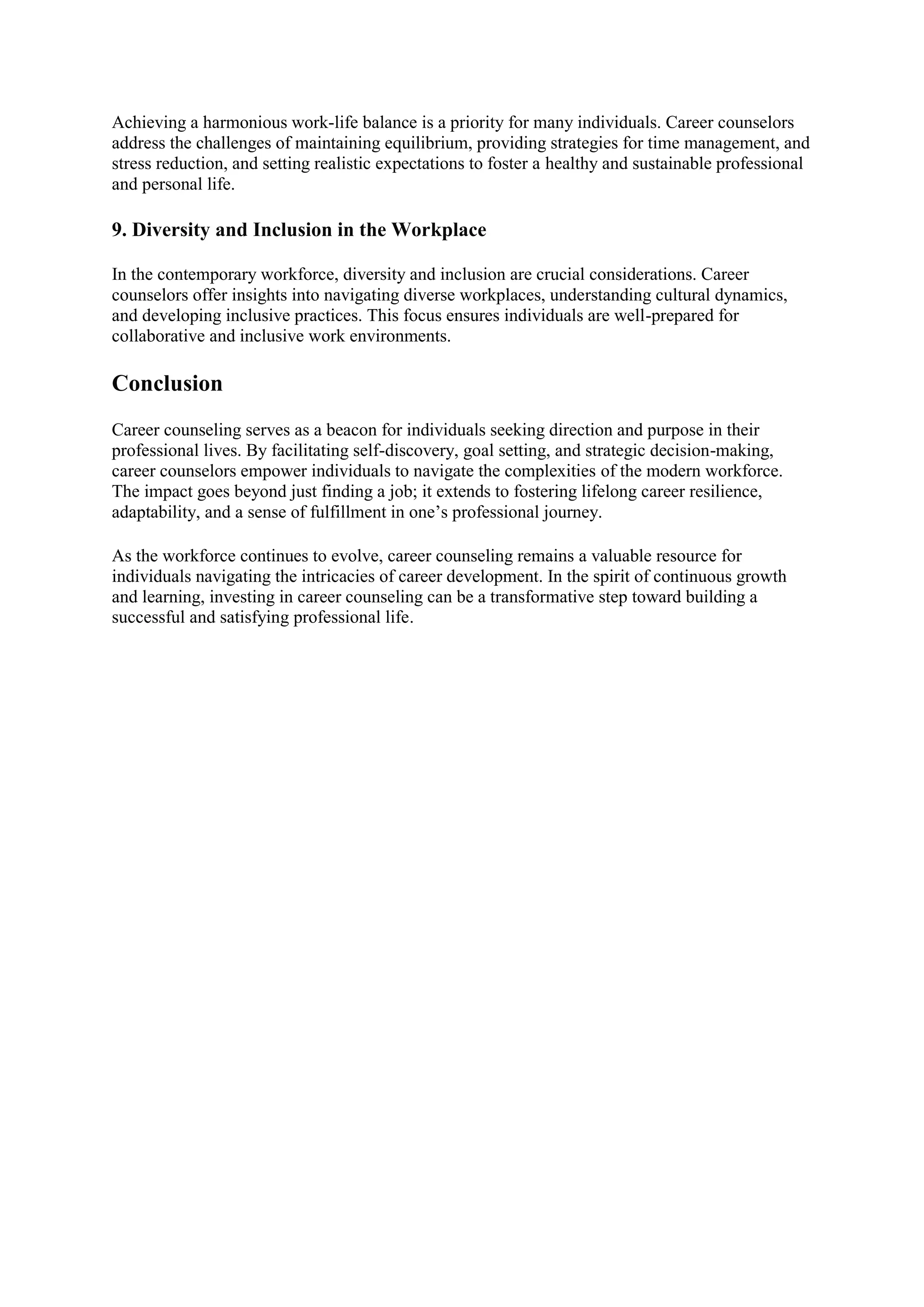 Career Counseling: The Importance and Impact of Counseling | Enterprise Wired | PDF