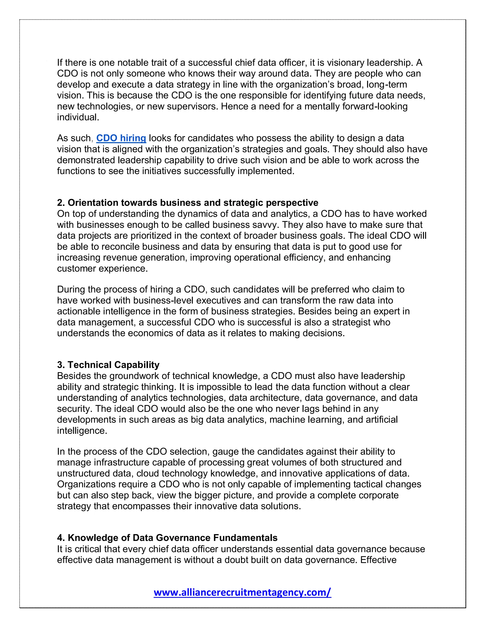 Navigating CDO Hiring Key Traits to Look for in a Chief Data Officer ...