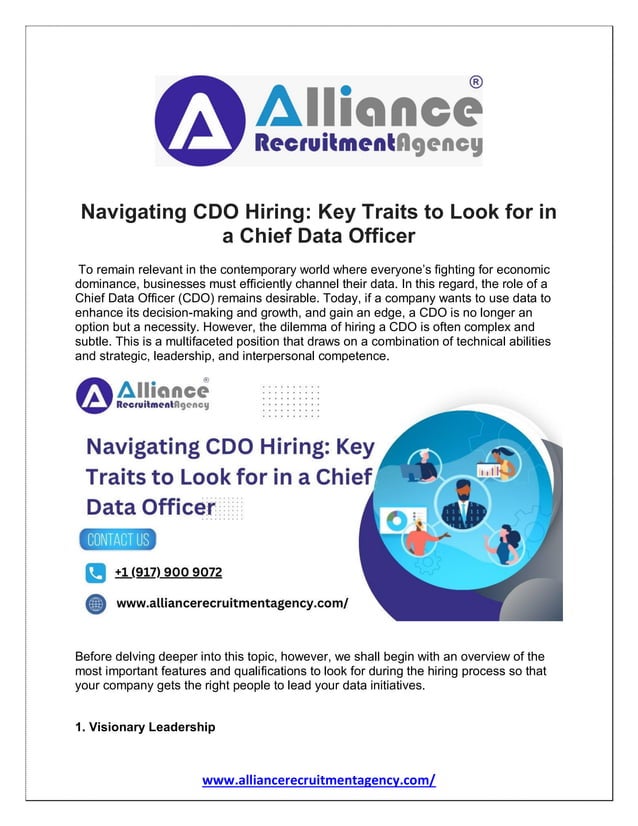 Navigating CDO Hiring Key Traits to Look for in a Chief Data Officer ...